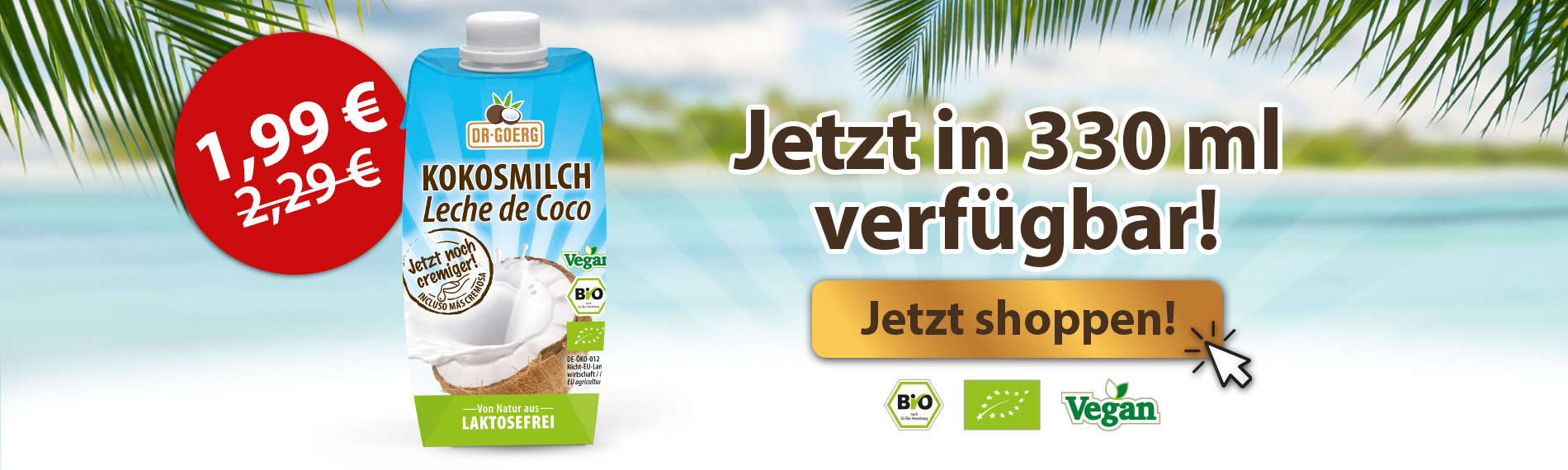 Premium Bio-Kokosöl, Kokosspeisefett, Kokoswasser von Dr. Goerg