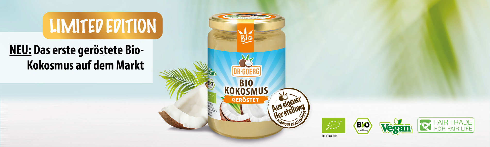 Premium Bio-Kokosöl, Kokosspeisefett, Kokoswasser von Dr. Goerg