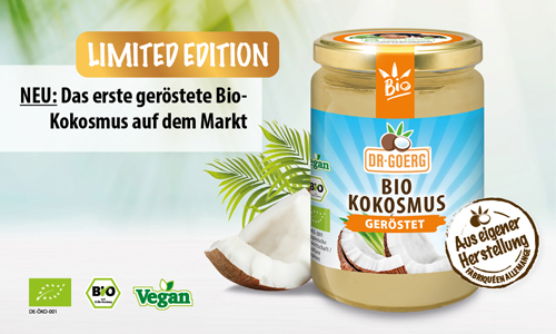 Premium Bio-Kokosöl, Kokosspeisefett, Kokoswasser von Dr. Goerg